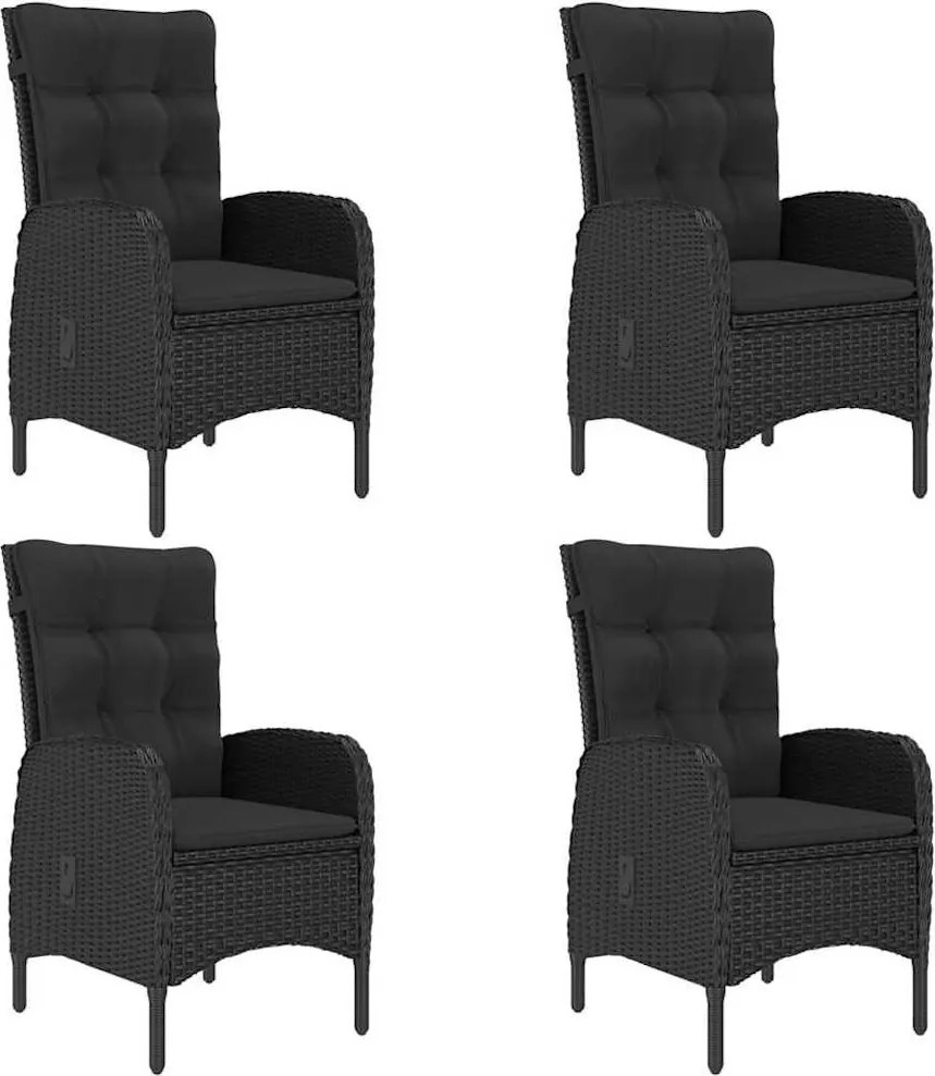 5dílný zahradní jídelní set černý 3067774