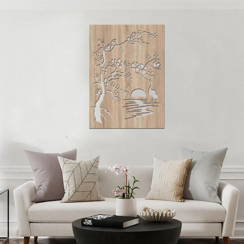 dřevo života Dřevěná dekorace na stěnu SAKURA Rozměry (cm): 20x28, Barevný vzor: Javor