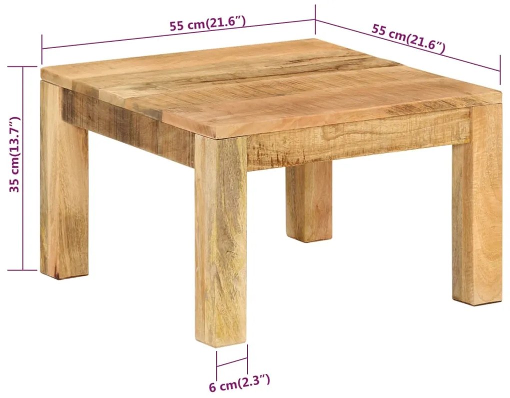 Konferenční stolek 55 x 55 x 35 cm masivní mangovníkové dřevo - Default Title