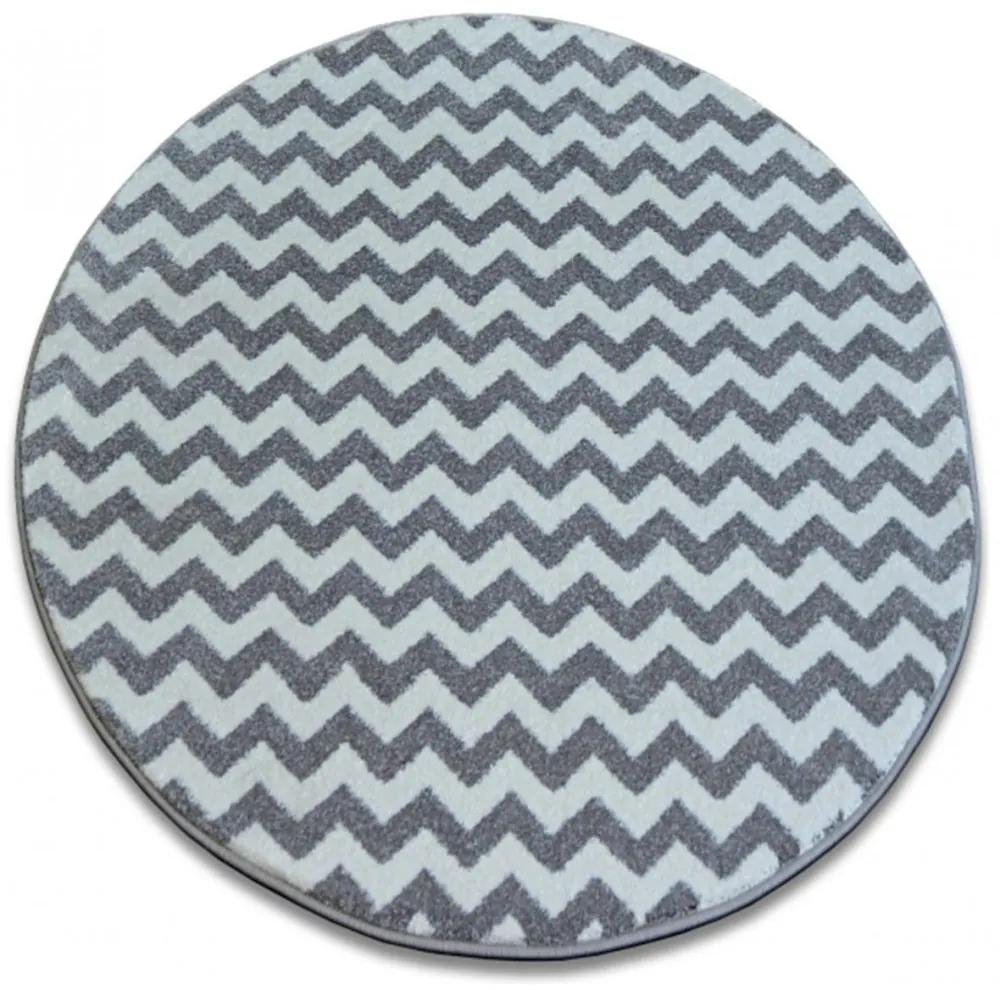 Kusový koberec Nero šedobílý kruh 140cm