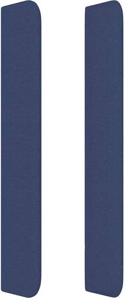 Čelo postele typu ušák modré 147x16x118/128 cm textil 3119724