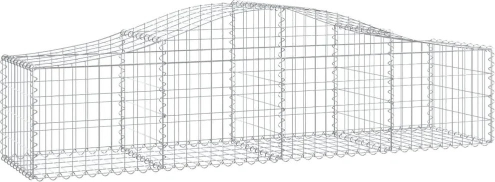Klenuté gabionové koše 4 ks 200x50x40/60 cm pozinkované železo 3145579
