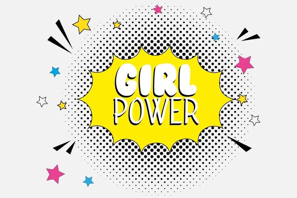Tapeta s pop art nápisem - GIRL POWER - 225x150