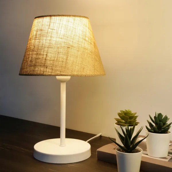 Stolní lampa AYD 1xE27/40W/230V hnědá/bílá