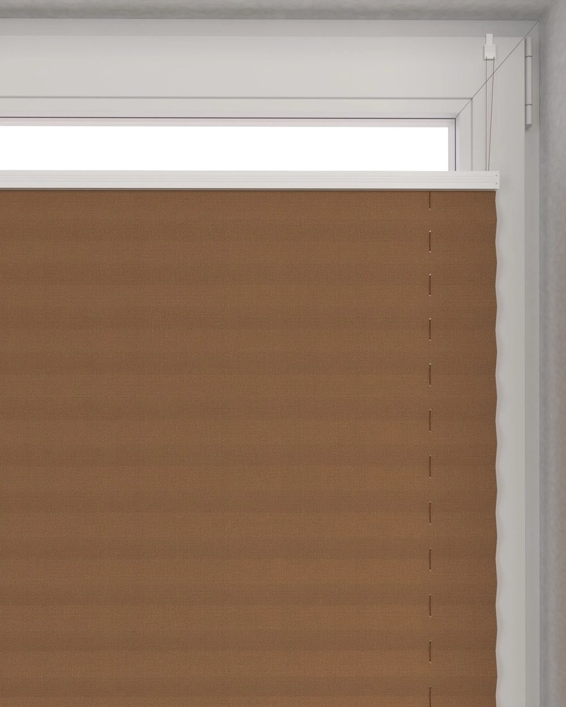 Plisé roleta na míru Harmonica barva hnědá látka poloprůhledná