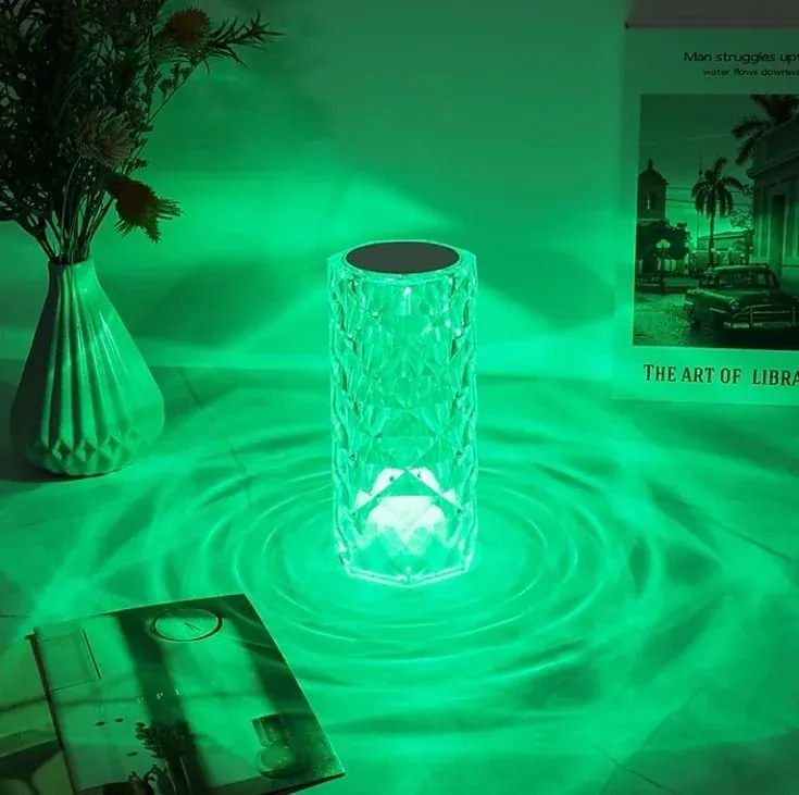 Zaparkorun LED dotyková křišťálová lampa s 16 druhy svíticích barev