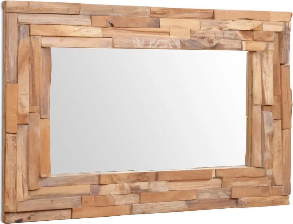 vidaXL Dekorativní zrcadlo teak 90 x 60 cm obdélníkové [244563]