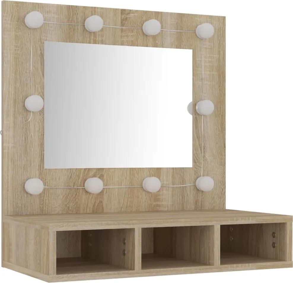 vidaXL Zrcadlová skříňka s LED 60 x 31,5 x 62 cm [808885] Barva: Bílá