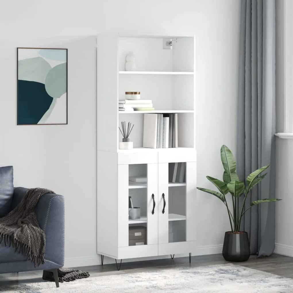 Skříň highboard bílá 69,5 x 34 x 180 cm kompozitní dřevo 3189309