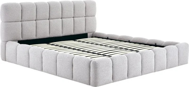Postel s kovovým roštem a úložným prostorem, 180x200, šedá, SORELA Kondela 0000414040