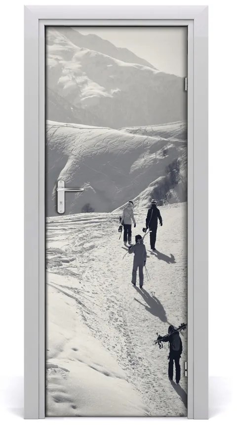 Fototapeta na dveře lidé lyžaře 95x205 cm