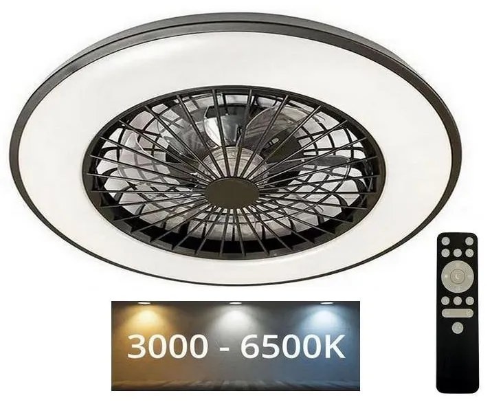 NEDES LED Stropní svítidlo s ventilátorem OPAL LED/48W/230V + dálkové ovládání ND3666