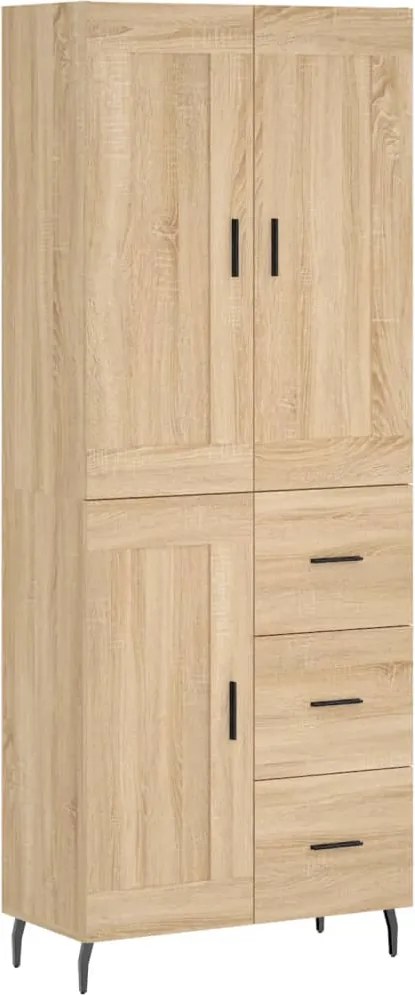 Skříň highboard dub sonoma 69,5 x 34 x 180 cm kompozitní dřevo 3200020
