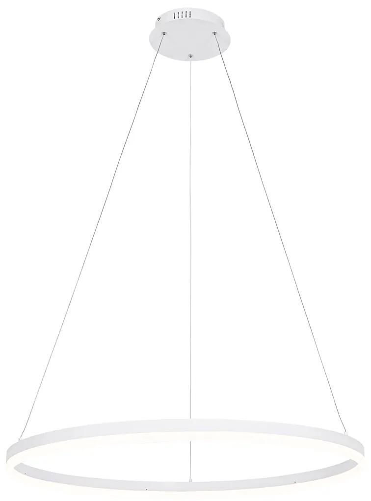 Designové závěsné svítidlo bílé 80 cm včetně LED 3 stupňové stmívatelné - Anello