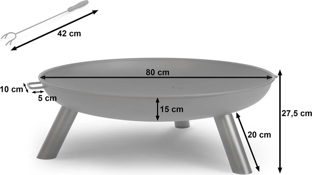 Zahradní ohniště 80 cm Berdsen BD-882