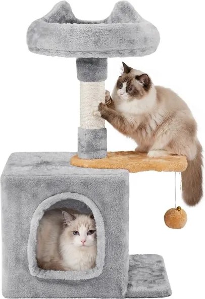 Škrabadlo pro kočky – světle šedá, 40,5 cm (délka) × 30,5 cm (šířka) × 72 cm (výška), 72 cm (267807454307)