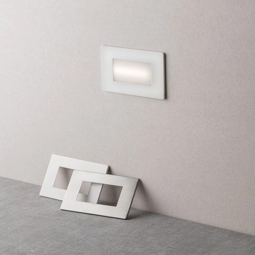FAN INC-BOLT-503CCT Zápustné venkovní svítidlo LED Bolt, bílá/nikl/polykarbonát, 3 W, 350 lm, CCT, IP65, 10,7 x 3,25 x 6,7 cm - FANEUROPE