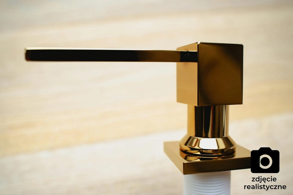 Sink Quality Quatro, dávkovač saponátu pro kuchyňský dřez 400ml, zlatá lesklá, SKQ-DOK-GD