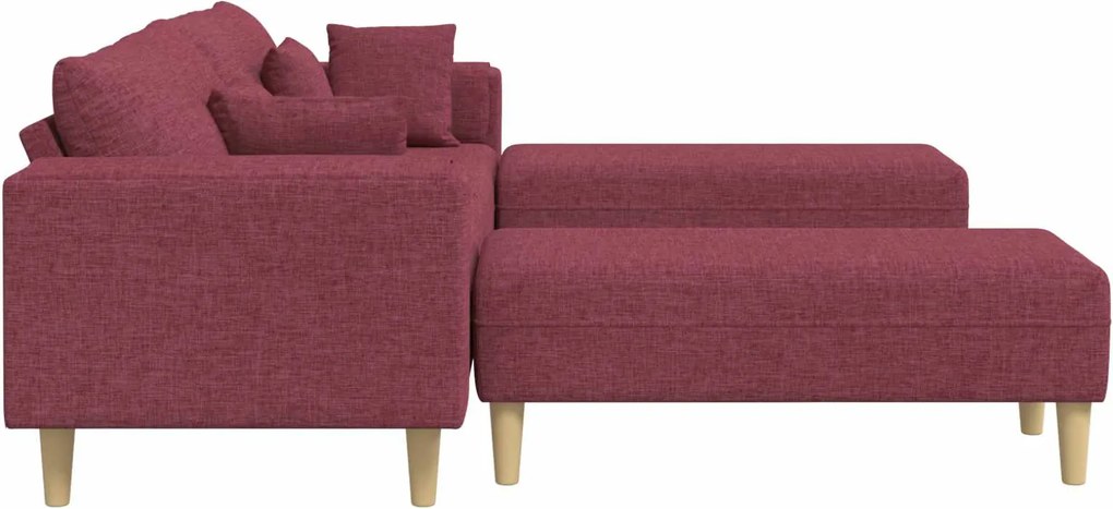 Pohovka 3 ks Víno Červené textil 3335165