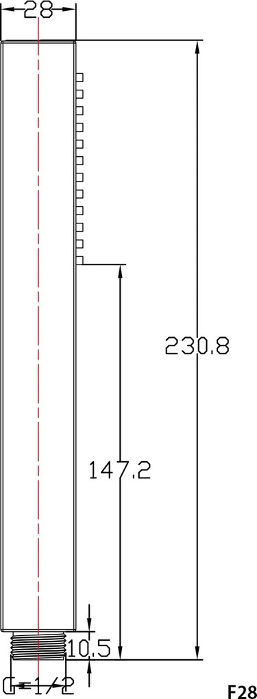 Sapho F28 ruční sprcha 220 x 28 mm chrom