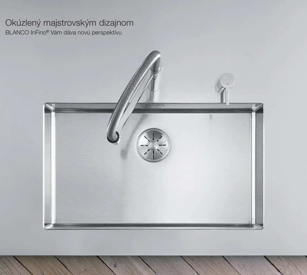 Blanco Subline 320-U, silgranitový dřez pod pracovní desku 350x460x190 mm, 1-komorový, šedá vulkán, BLA-527343