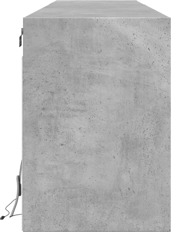 Nástěnná TV skříňka s LED betonově šedá 180 x 31 x 45 cm 3307943