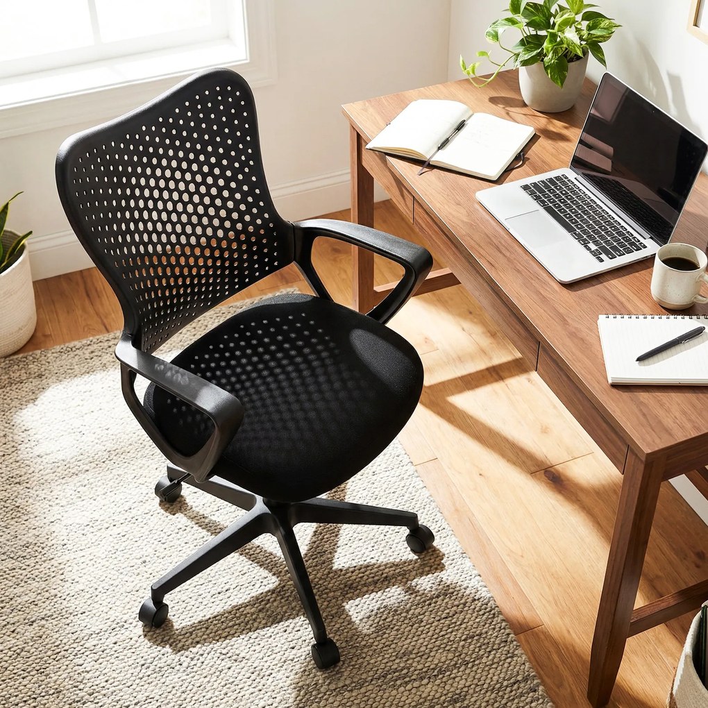 Costway Ergonomická kancelářská židle s prodyšným síťovaným opěradlem, otočná