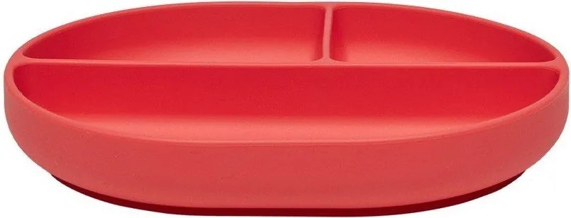 Červený silikonový dětský talíř 17x21,5 cm Enkei – OYOY Mini