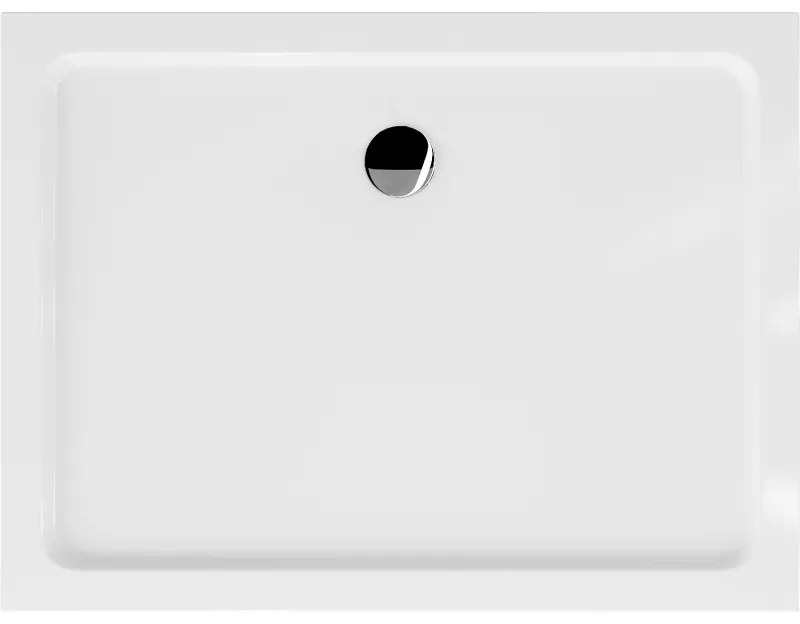 Mexen Flat obdélníková vanička do sprchového koutu slim 130 x 90 cm, Bílá, sifon Chromovaná - 40109013