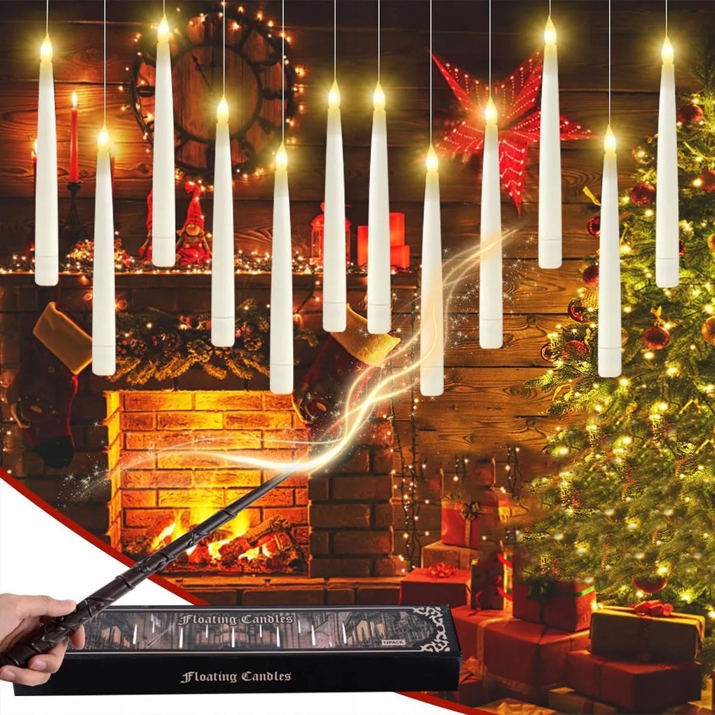 Lampička S Plovoucí Svíčkou Led Dekorace Harry Potter Magic Wand 12 Ks