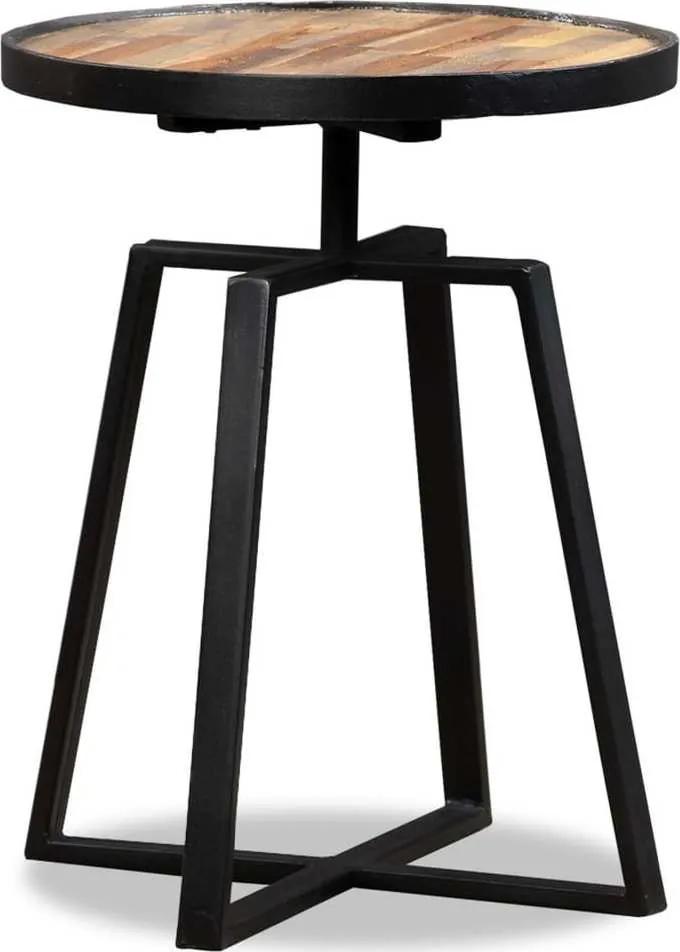 vidaXL Kulatý odkládací stolek z masivního recyklovaného teaku [245409]