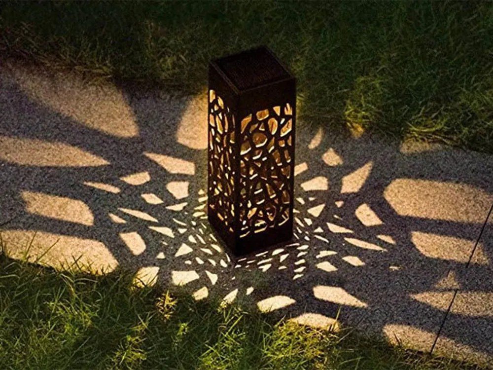 Verk Group Zahradní lampa solární dekorativní sada 4 kusů soumrakový senzor