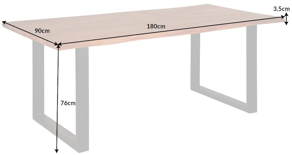 Jídelní stůl ATHAMÁS akácie 3,5 cm Dekorhome