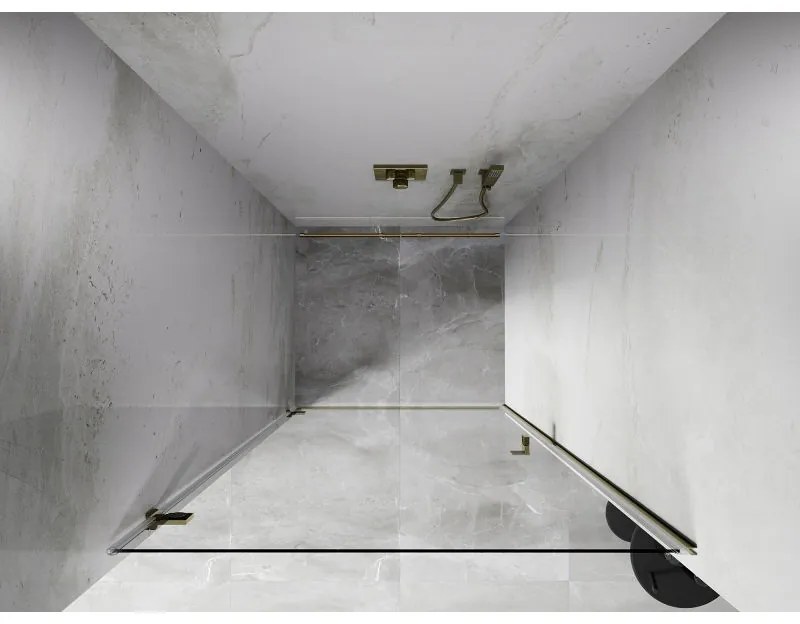 Mexen, Mexen Lunar-B výklopné sprchové dveře levé 85 cm, transparentní, zlaté - 832-085-000-50-00-L