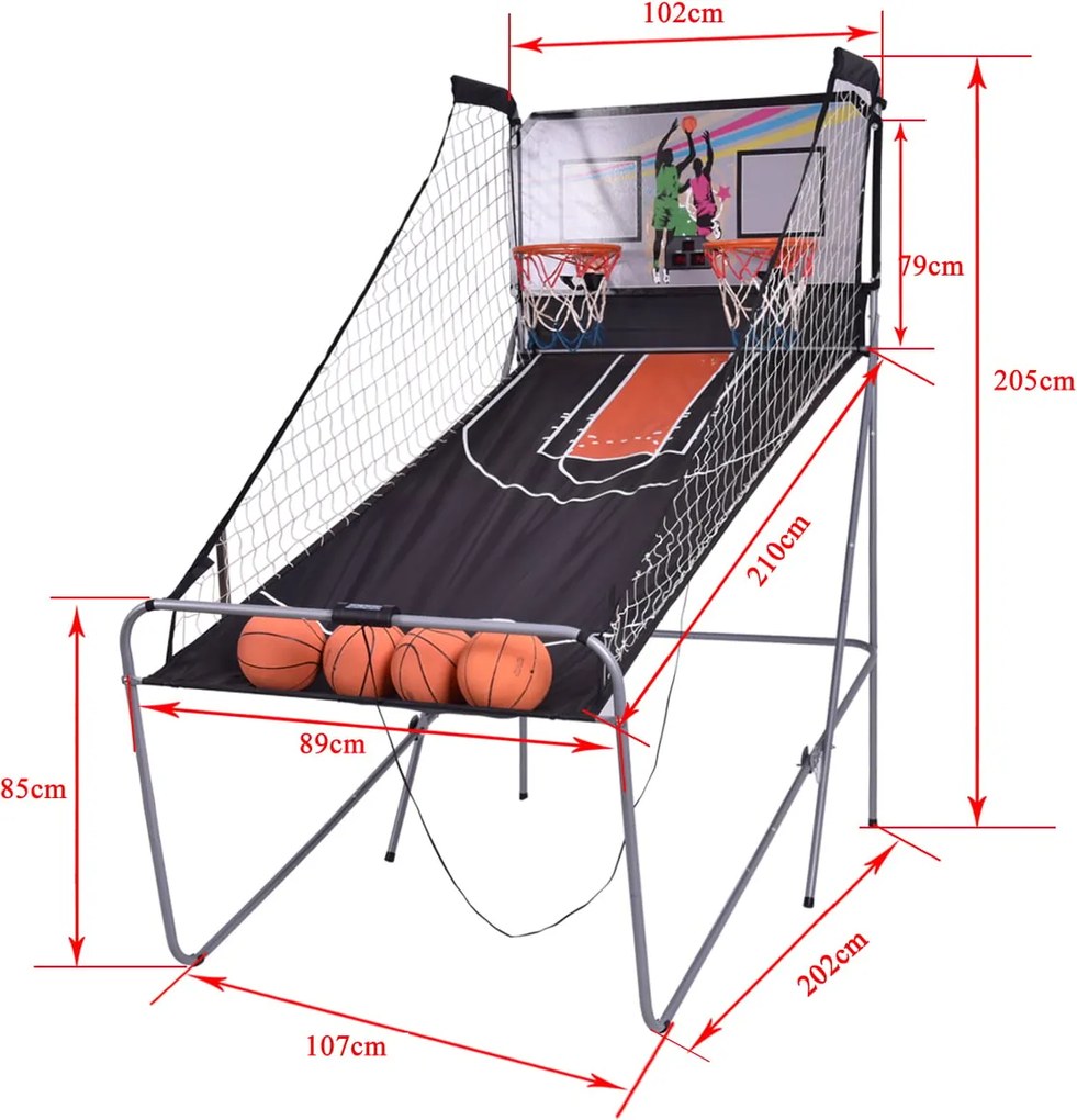 Costway Dvojhra basketbalový stroj basketbalový koš basketbalový stojan