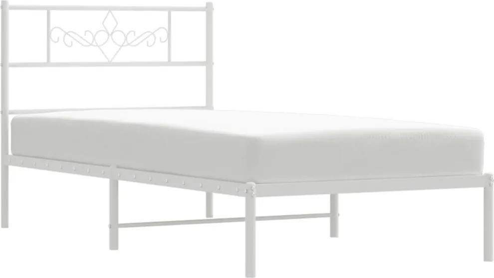 vidaXL Kovový rám postele s čelem 100 x 200 cm [355311] Barva: Černá