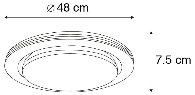 Chytré stropní svítidlo bílé 48 cm vč. LED a RGB stmívače - Jochem