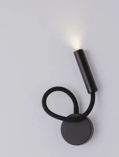 LED černá svítilna na zeď Sonica