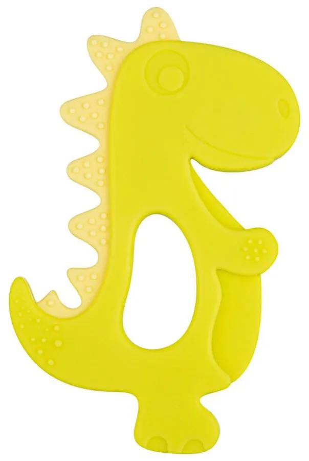 Canpol babies Silikonové kousátko Dinosaurus Žlutý