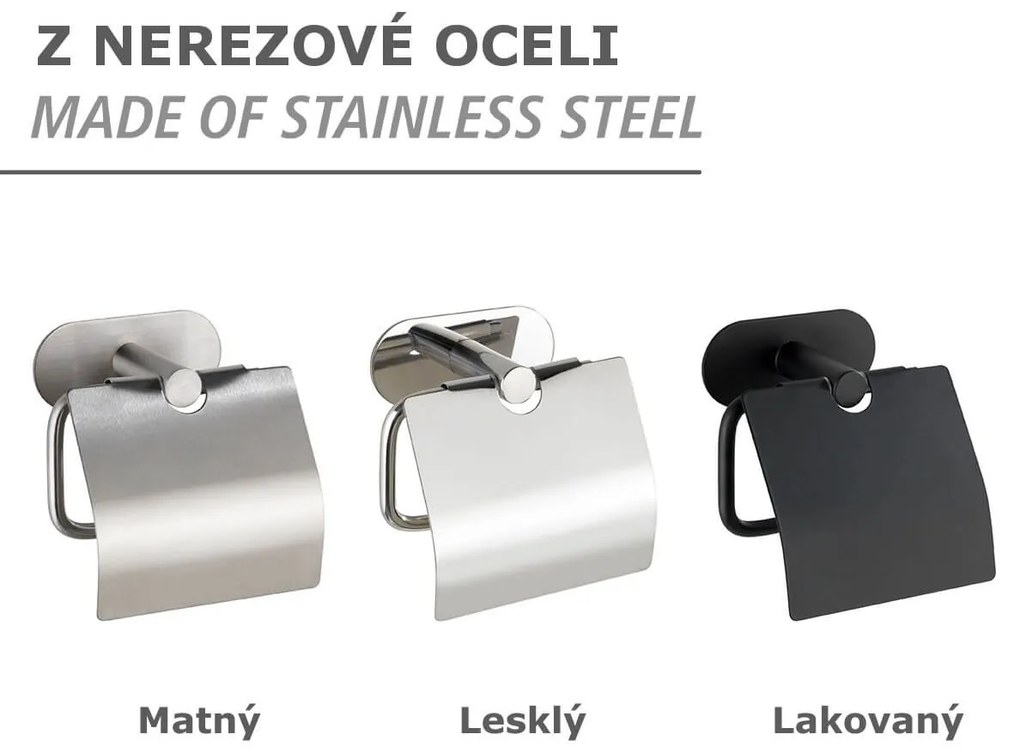 WENKO Držák WC papíru BEZ VRTÁNÍ TurboLoc OREA BLACK černý 13x14x7 cm