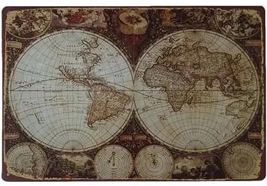 Cedule mapa světa