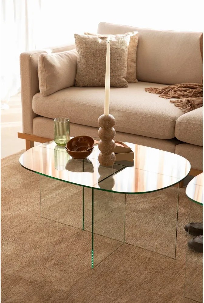 Skleněný konferenční stolek 60x80 cm Linea – Zuiver