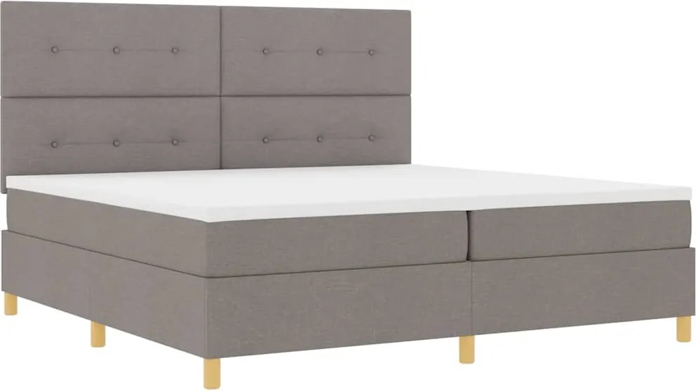Postel s boxspringem s čelo Taupe 200 x 200 cm textil 3339648