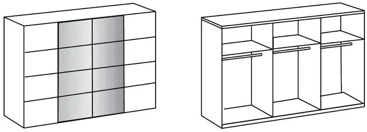 Šatní skříň Brüssel, prkenný dub/zrcadlo