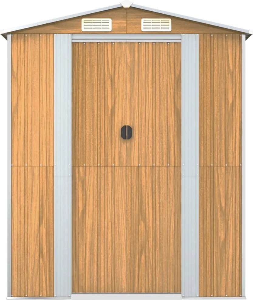 Zahradní kůlna světle hnědá 192x855x223 cm pozinkovaná ocel 3147479