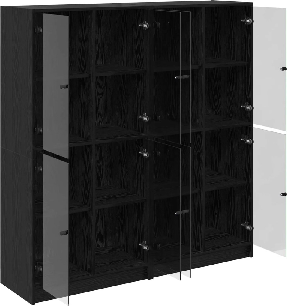 Vysoký bufet 2 ks Černý dub 68 x 37 x 142 cm Kompozitní dřevo 3402646