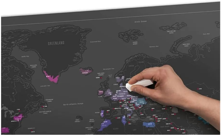 Stírací mapa světa Luckies of London Scratch Map Capitals Edition