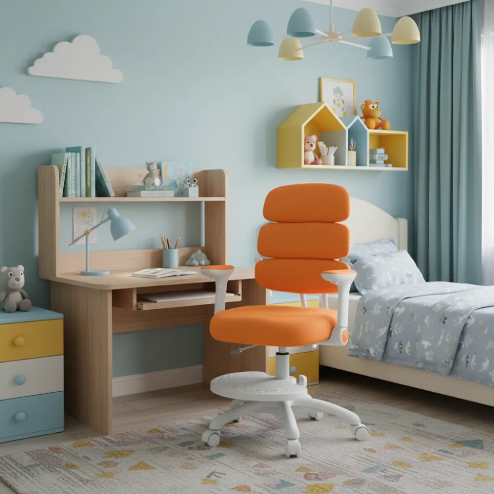 Dětská rostoucí židle Neoseat KIDDY THREE — látka, pratelný potah, oranžová