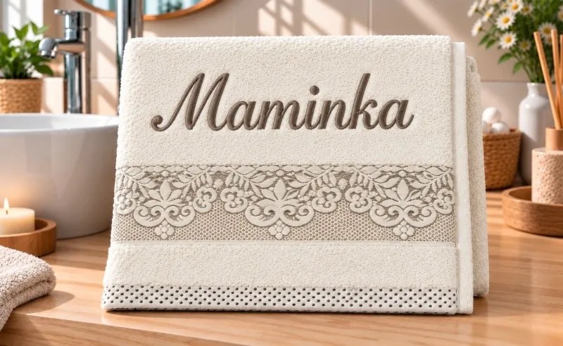 Bellatex Froté ručník orchidea s výšivkou MAMINKA 50x100 cm Žlutá