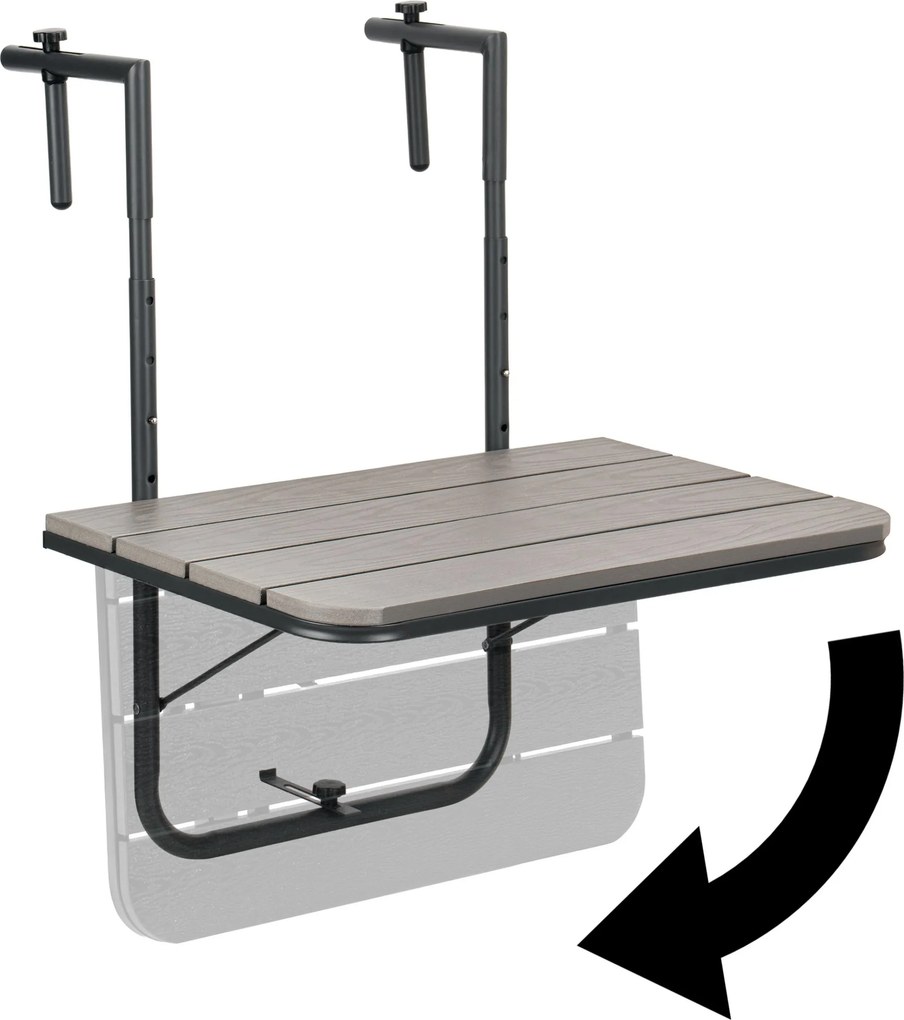 Závěsný balkónový stůl Aretto 60 cm šedý